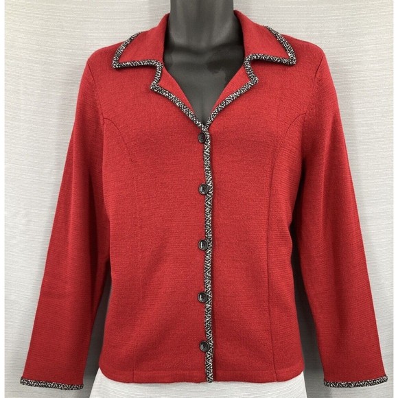 Appleseed's | Sweaters | Appleseeds Red Wool Blend Cardigan Button Sweater Women Large Petite ...